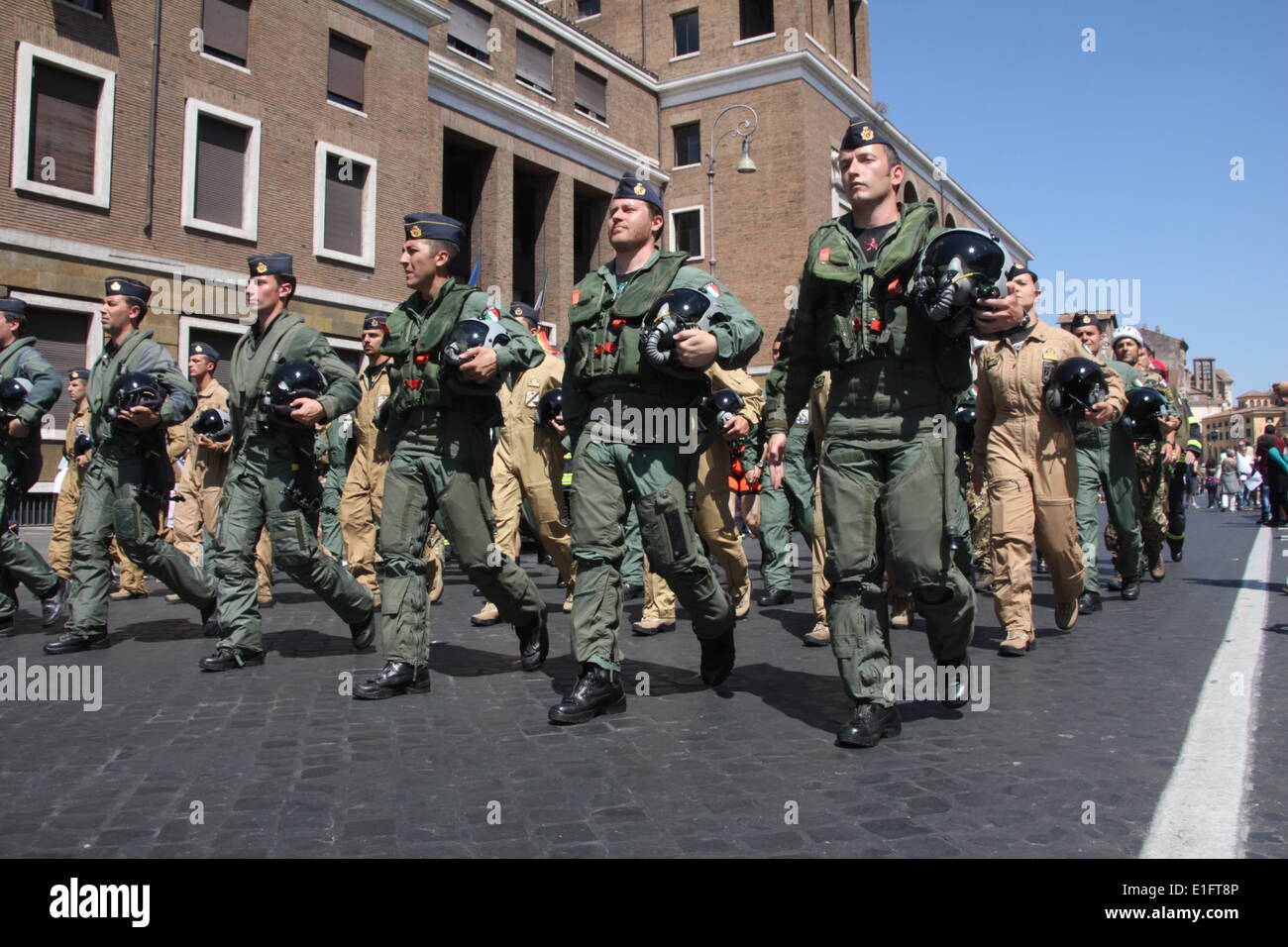 Rome, Italy 2nd June 2014 Military personnel marching at the 2nd June ...