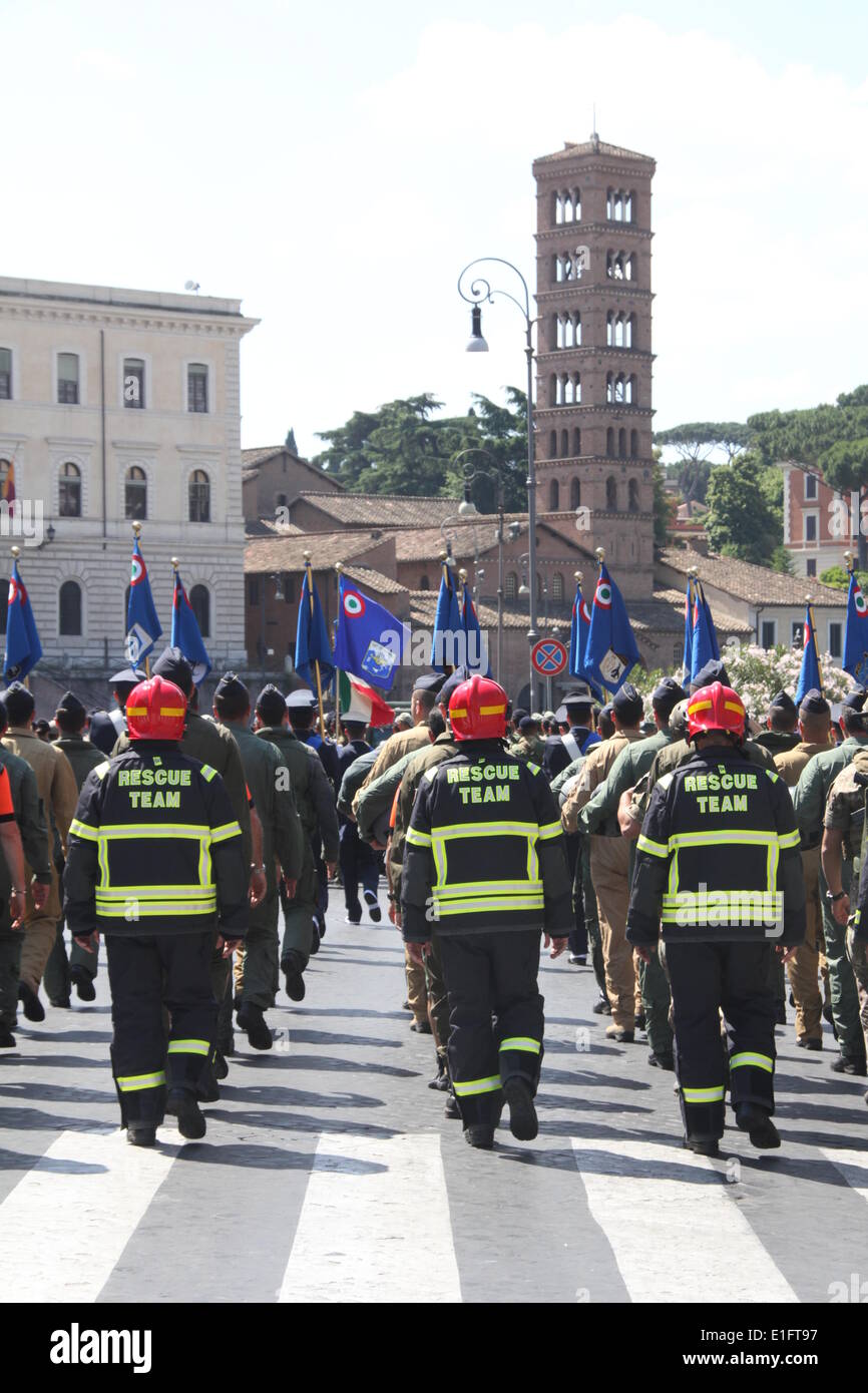 Rome, Italy 2nd June 2014 Military personnel marching at the 2nd June ...