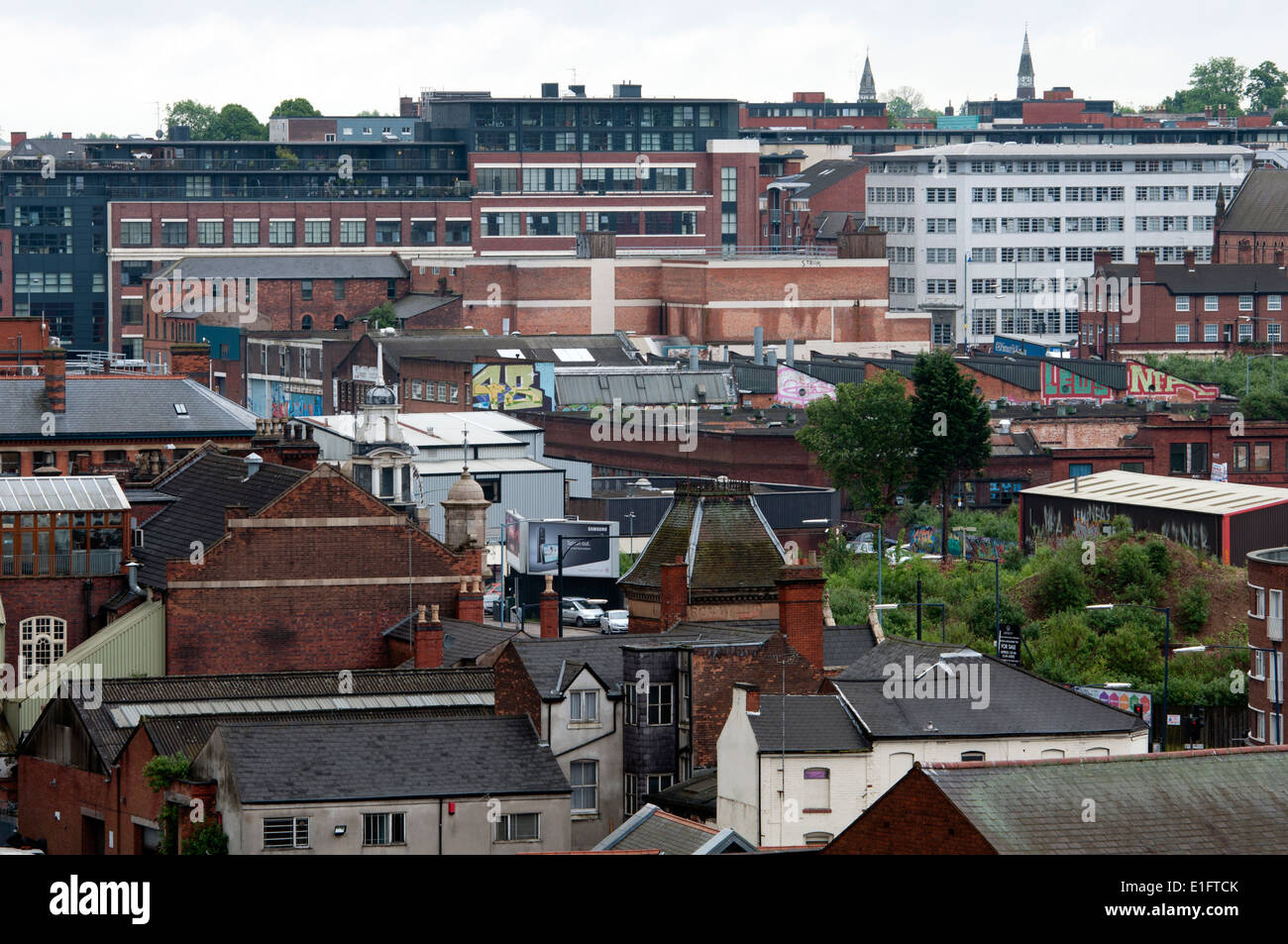 View of Digbeth from Selfridges car park roof, Birmingham, UK Stock ...