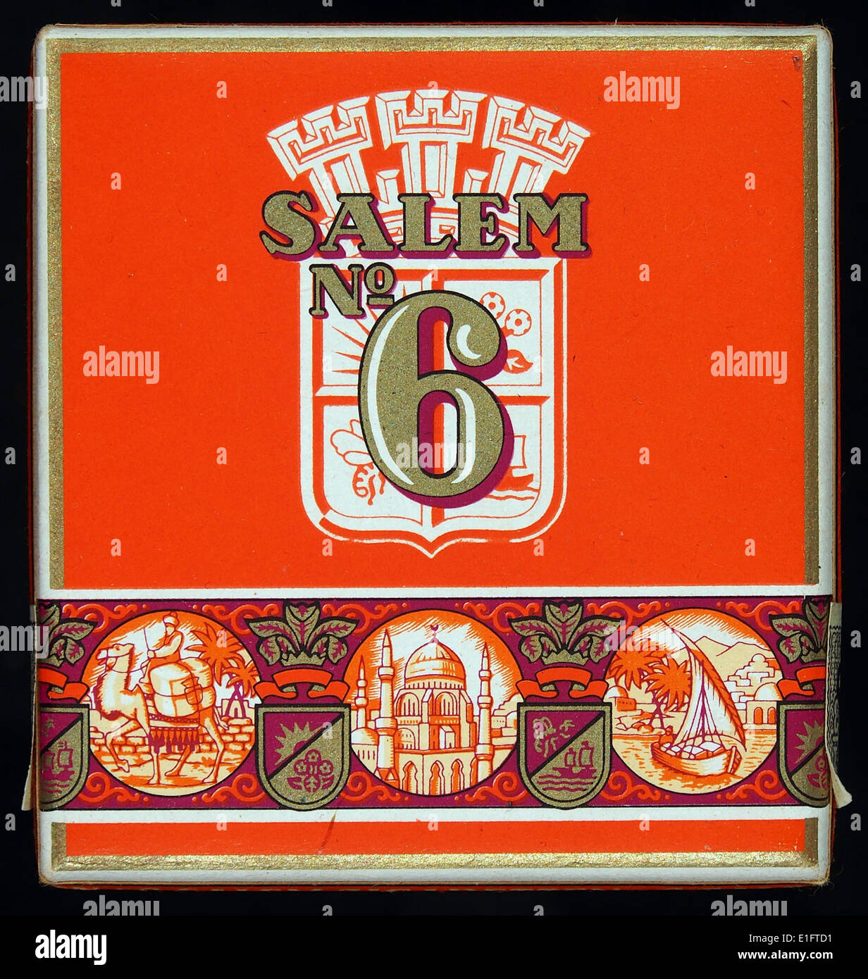 The front of a Salem No 6 cigarettes pack, showcasing the iconic design ...