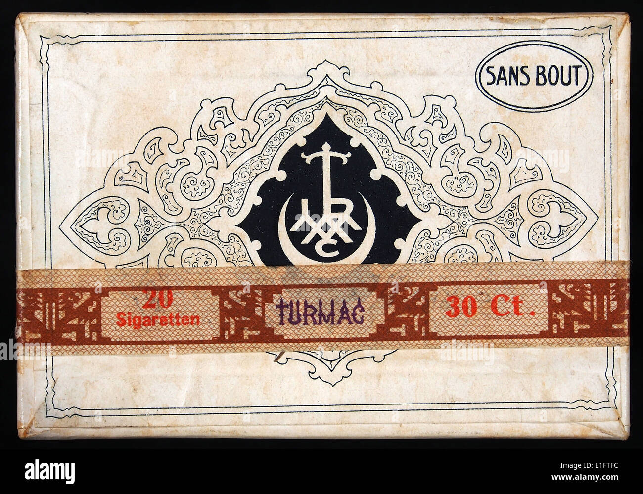 The back of a Turmac cigarettes pack, featuring its traditional ...