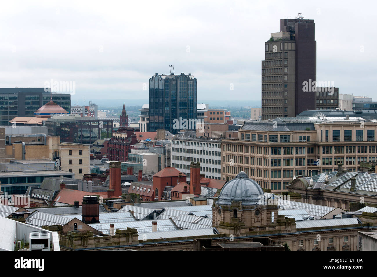 The city centre from the Library of Birmingham rooftop, Birmingham, UK ...