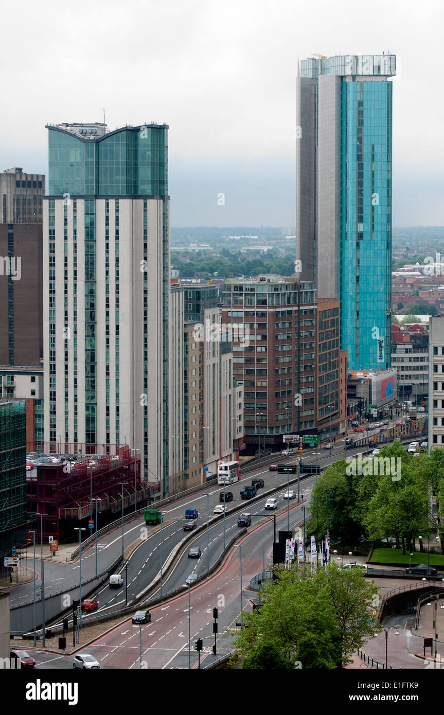 Suffolk Street Queensway from the Library of Birmingham rooftop ...