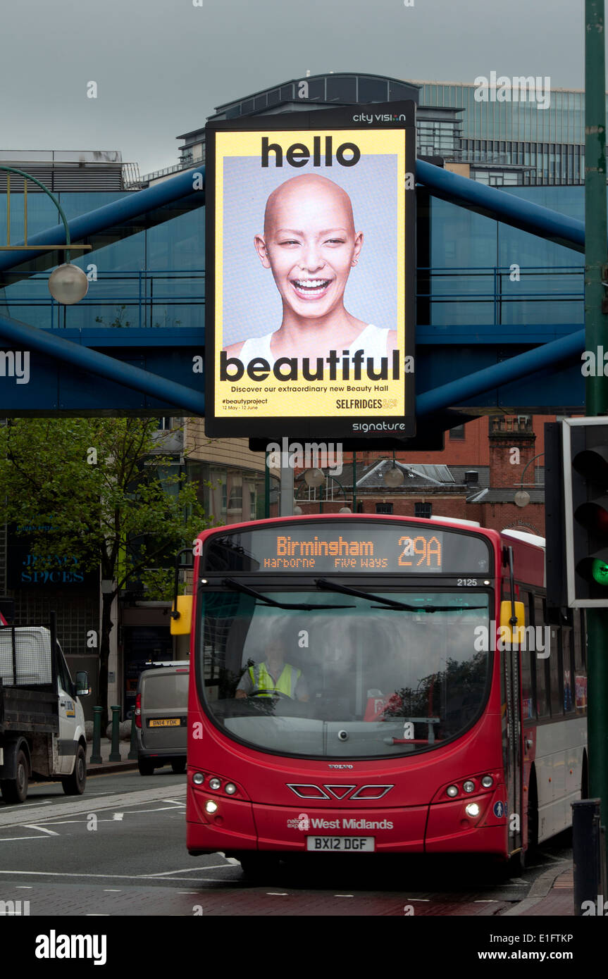 Illuminated advertisement in Broad Street, Birmingham, UK Stock Photo ...