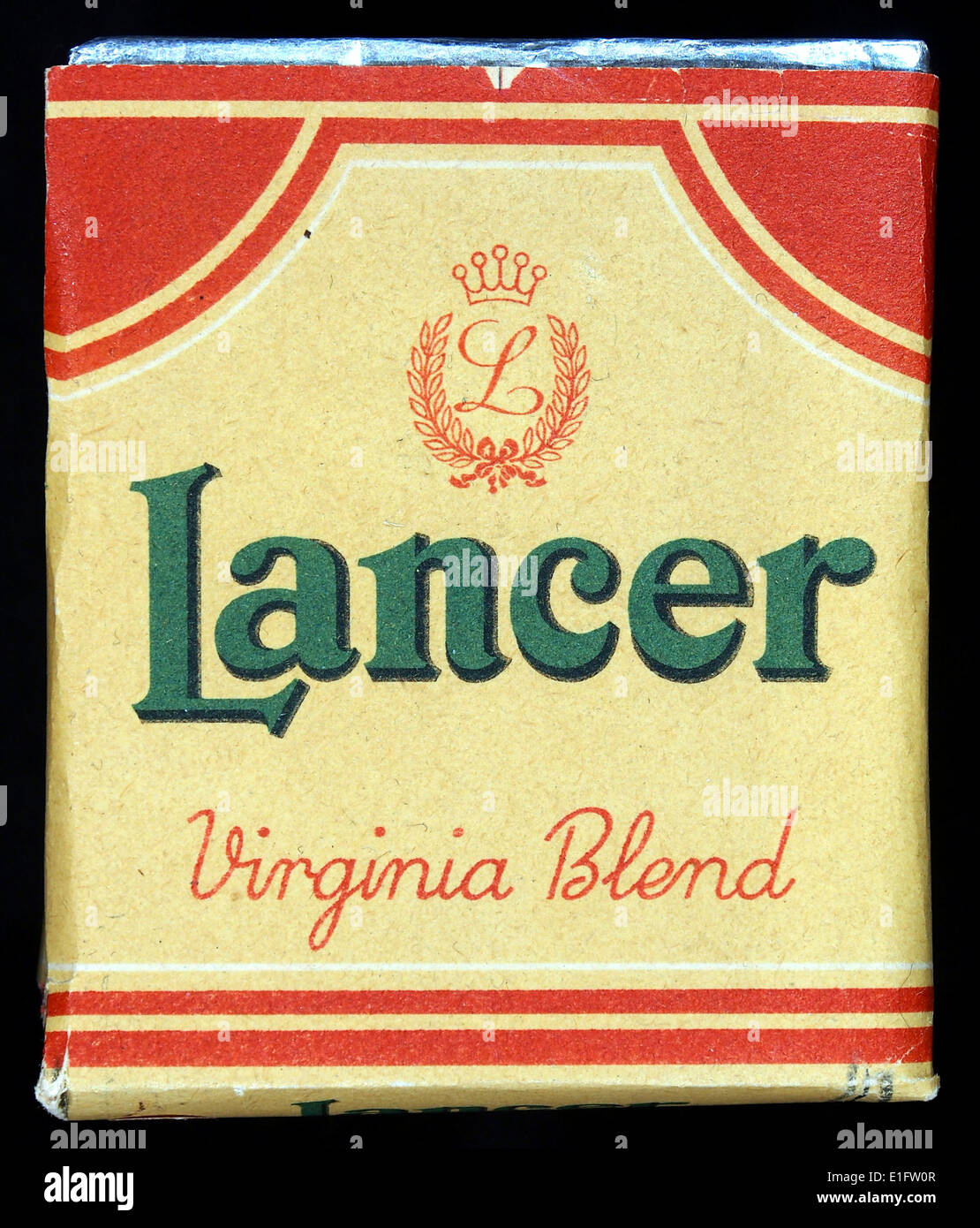 The front of a Lancer cigarette pack, showcasing its branding and ...