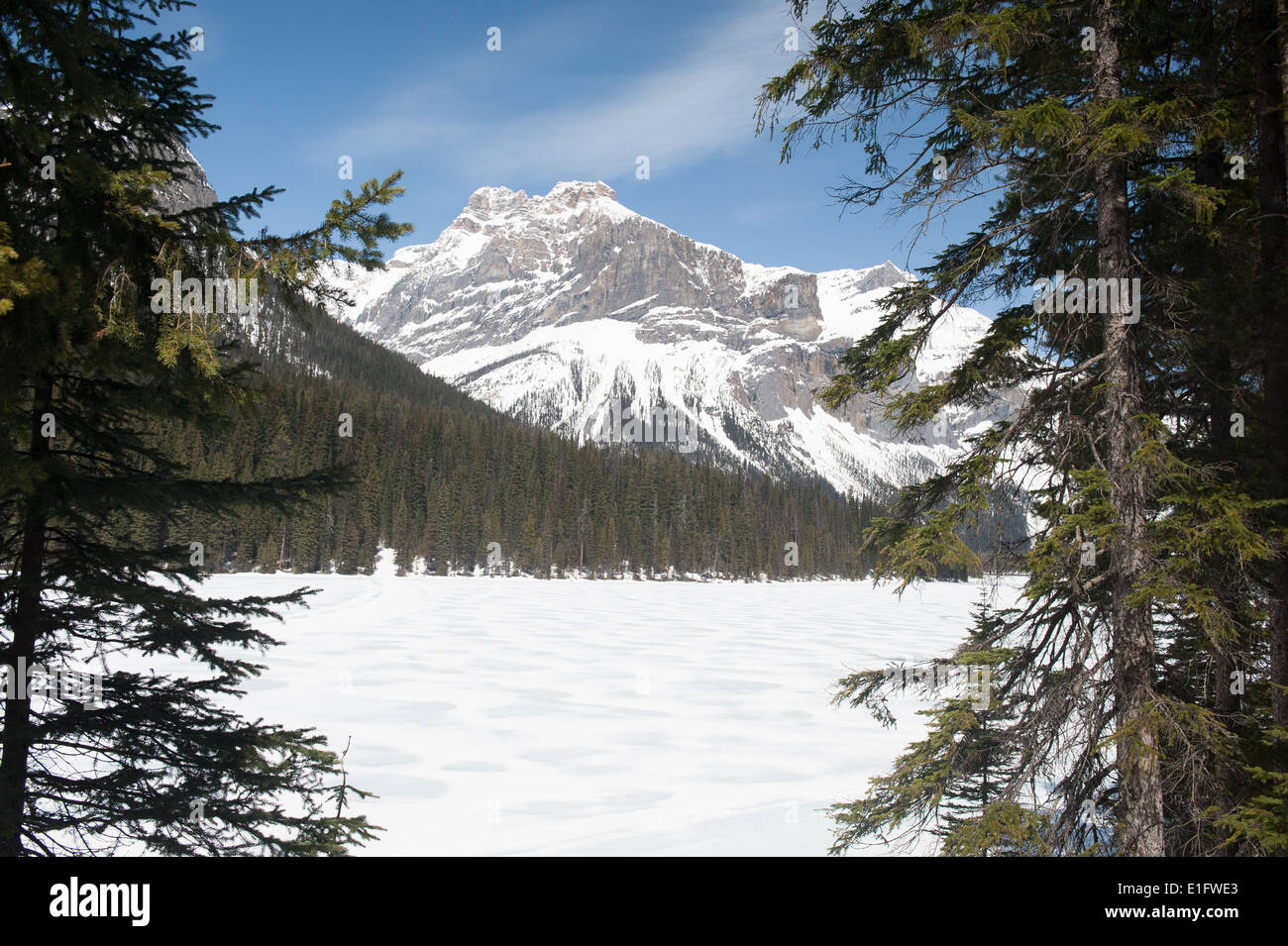 The Beautiful Emerald Lake, Snow Covered, in Kootenay National Park ...
