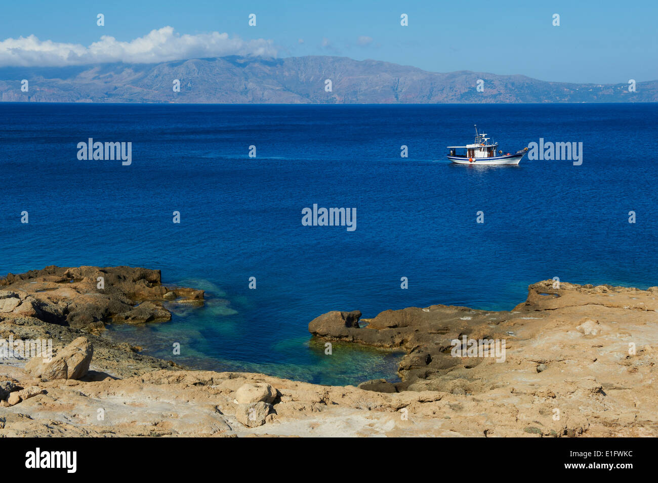 Greece, Crete island, fishing boat in the Kissamos Gulf Stock Photo - Alamy