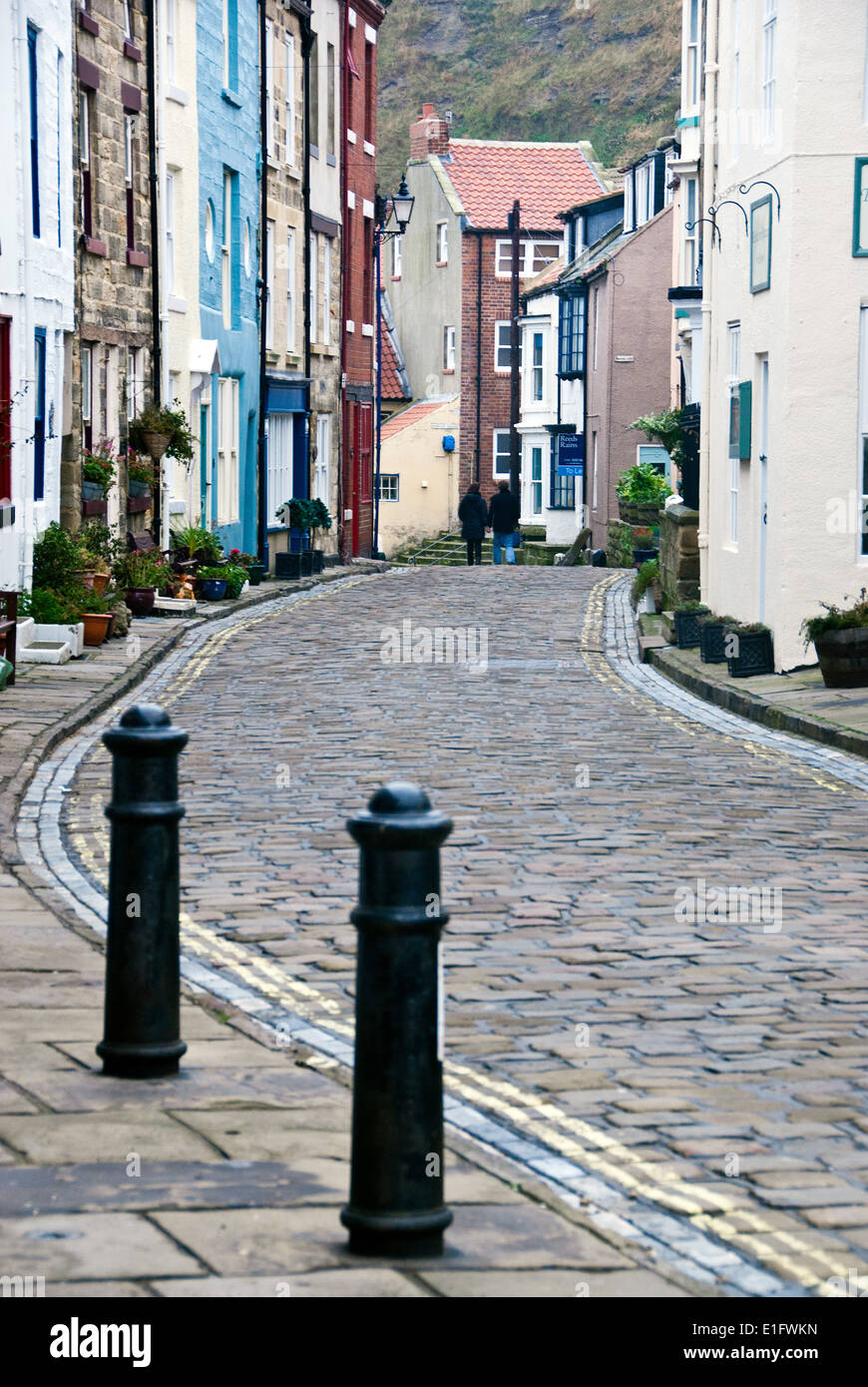 Street scene in Staithes, Yorkshire Stock Photo - Alamy