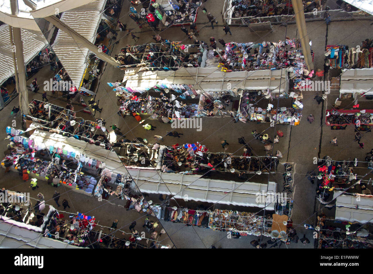 Reflection in ceiling, Els Encants flea market, Glories, Barcelona ...
