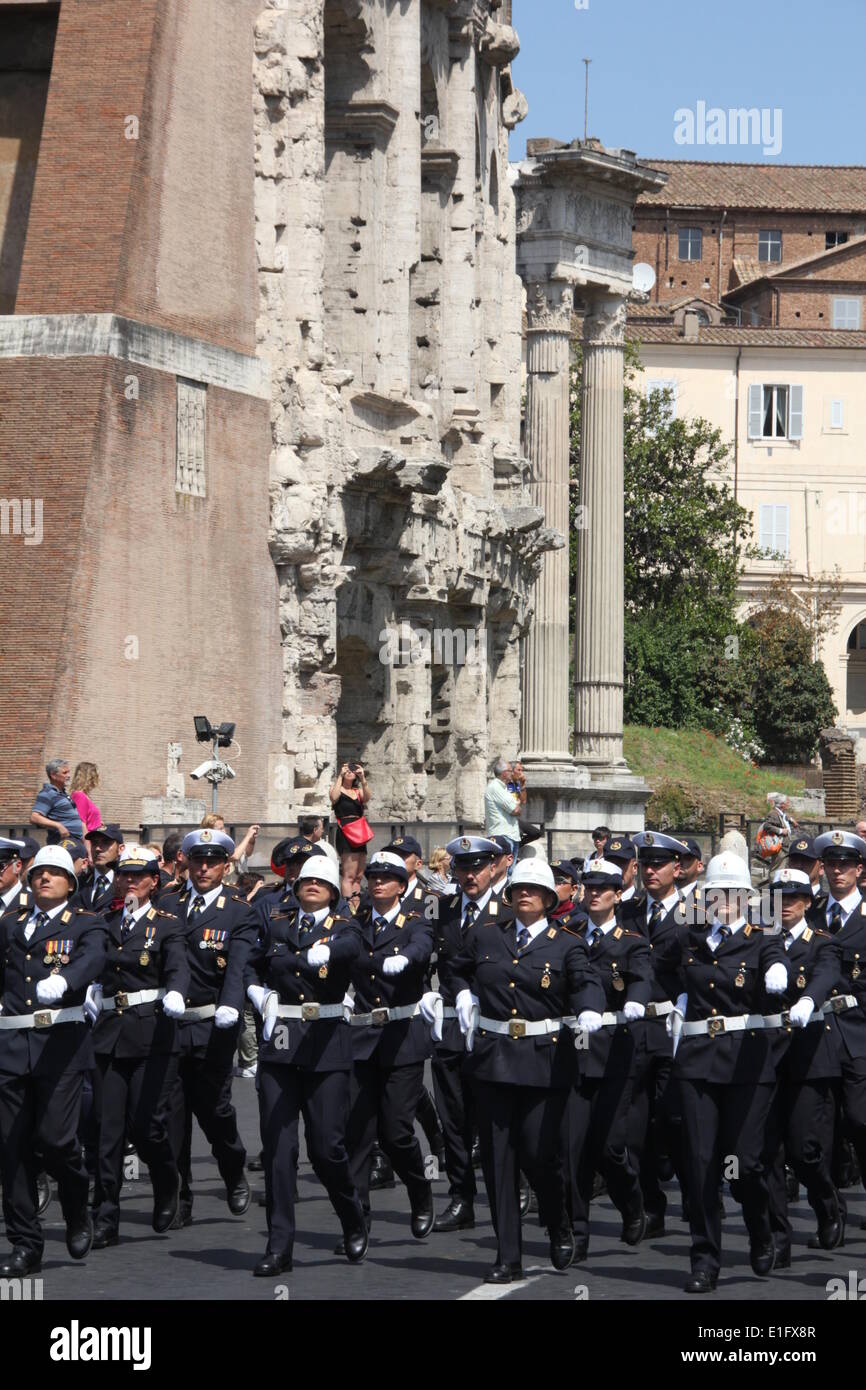 Rome, Italy 2nd June 2014 Military personnel marching at the 2nd June ...