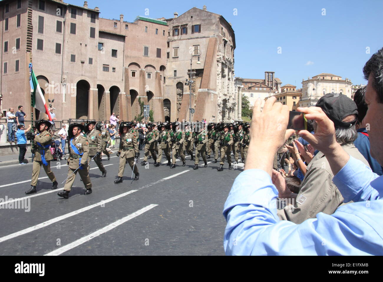 Rome, Italy 2nd June 2014 Military personnel marching at the 2nd June ...