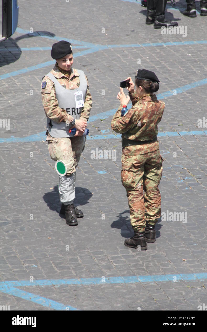 Rome, Italy 2nd June 2014 Military personnel marching at the 2nd June ...