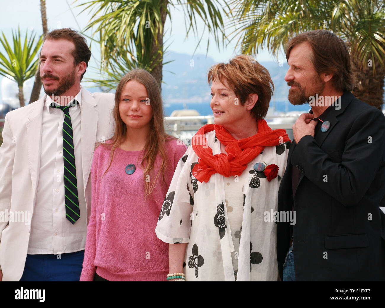 Esteban Bigliardi, Viilbjork Malling Agger, Ghita Norby, and Viggo Mortensen at the photo call ...