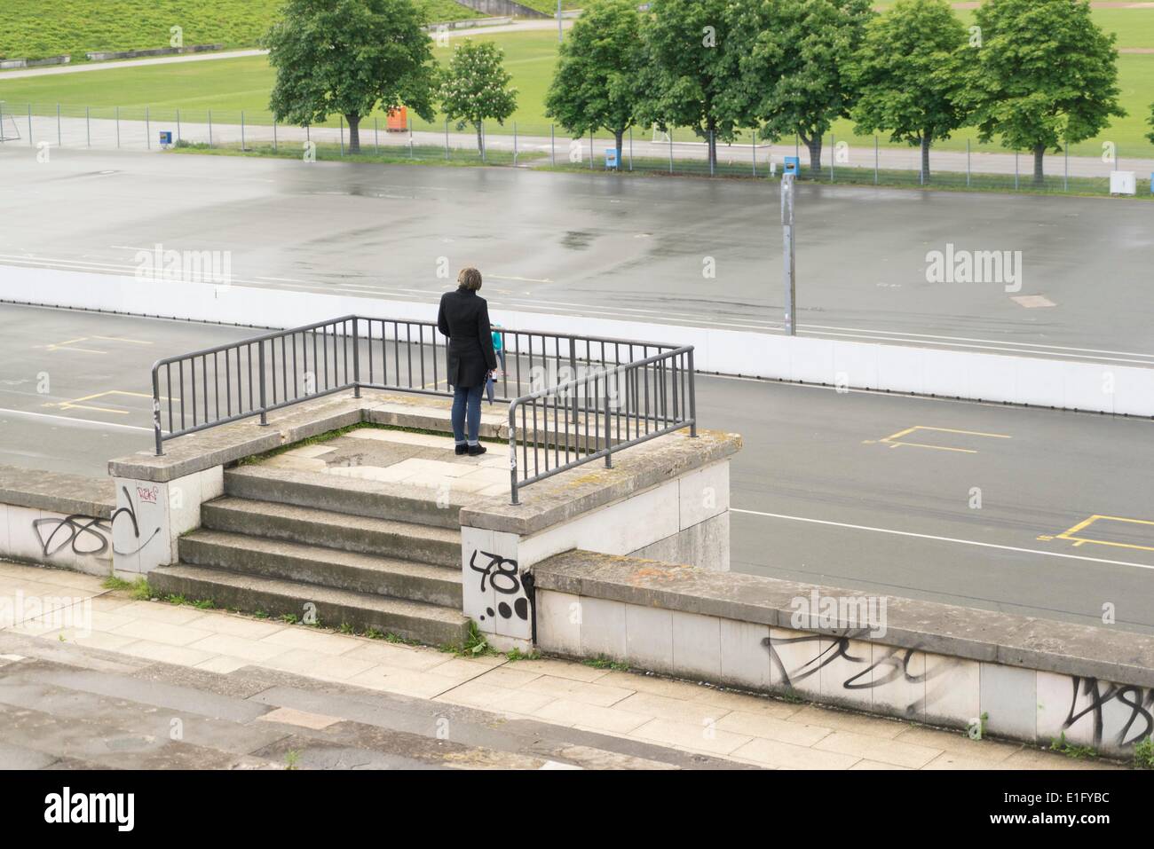 Nazi Party Rally Grounds in Nuremberg: tourists posing on Hitler's ...