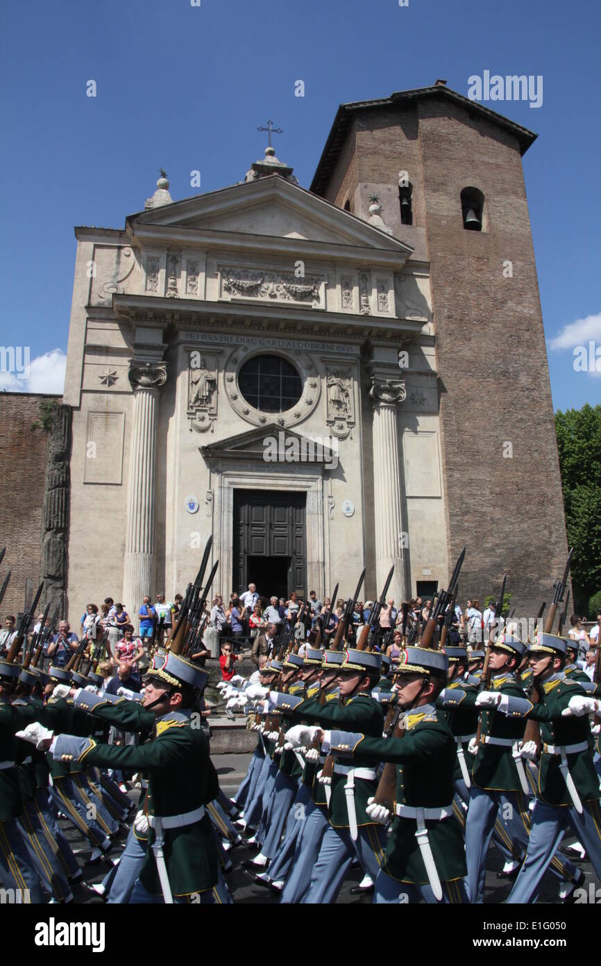 Rome, Italy 2nd June 2014 Military personnel marching at the 2nd June ...