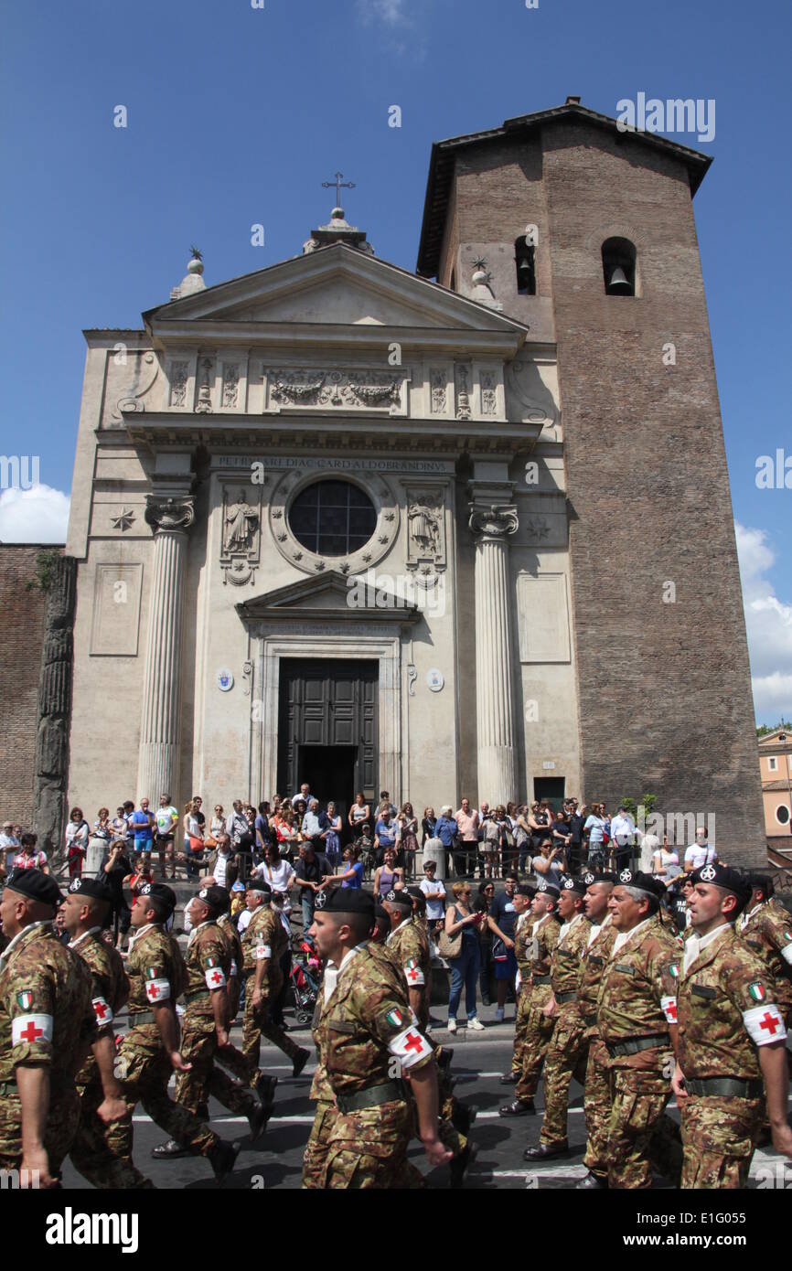 Rome, Italy 2nd June 2014 Military personnel marching at the 2nd June ...