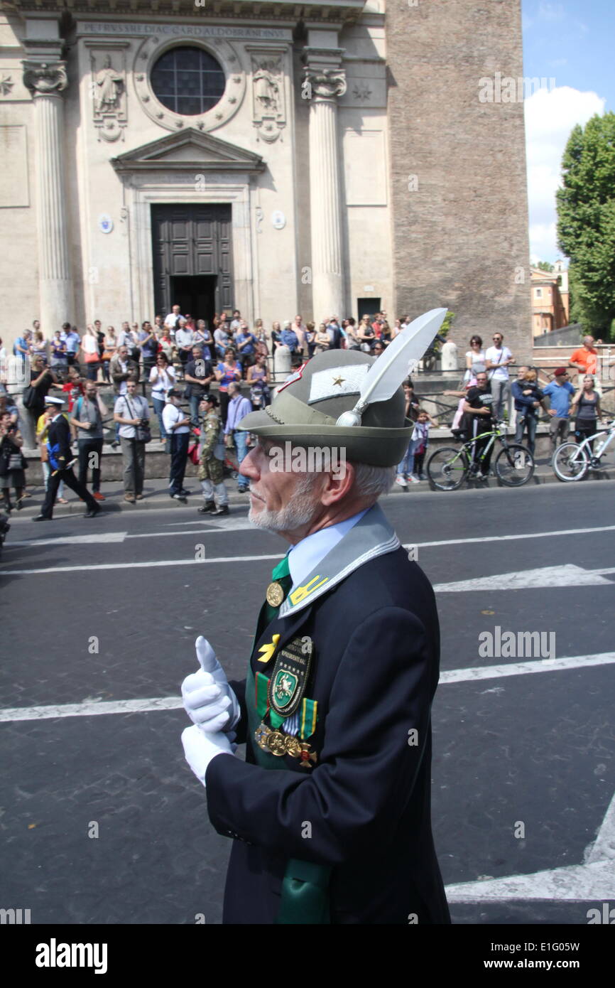 Rome, Italy 2nd June 2014 Military personnel marching at the 2nd June ...