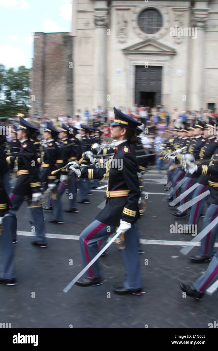 Rome, Italy 2nd June 2014 Military personnel marching at the 2nd June ...