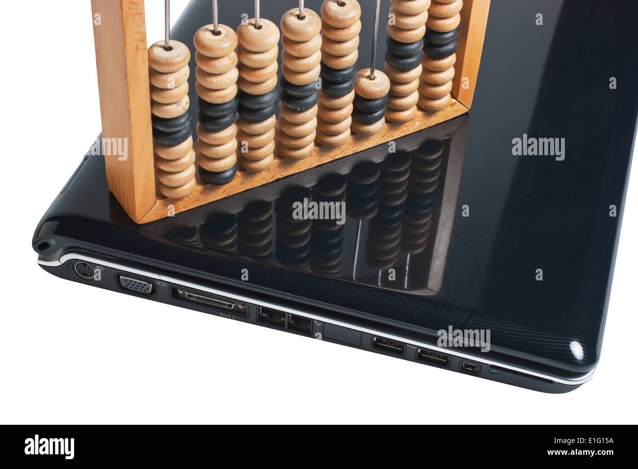 computer and Abacus isolated on a white background Stock Photo - Alamy