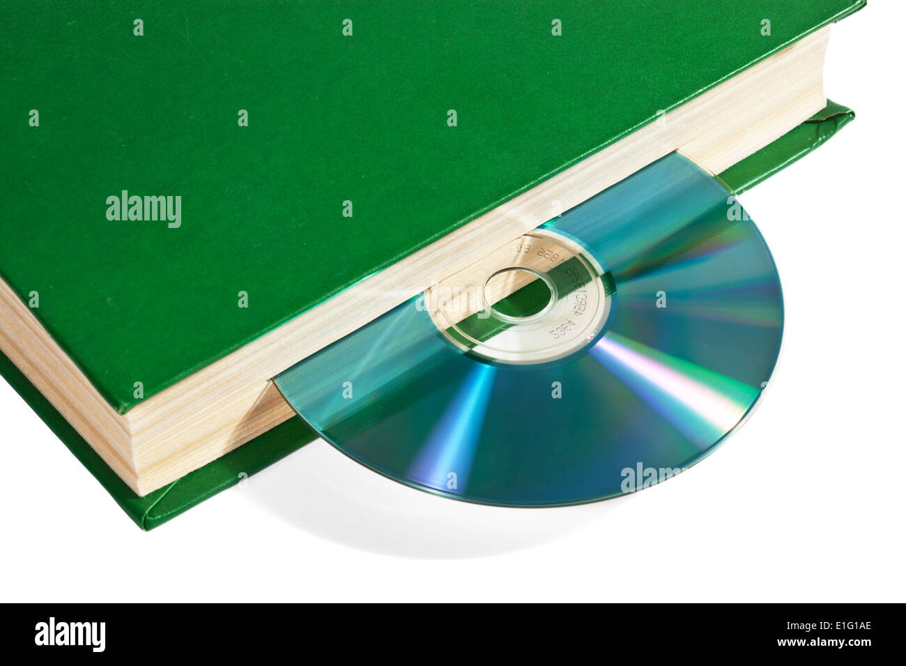CD in the book isolated on white background Stock Photo - Alamy