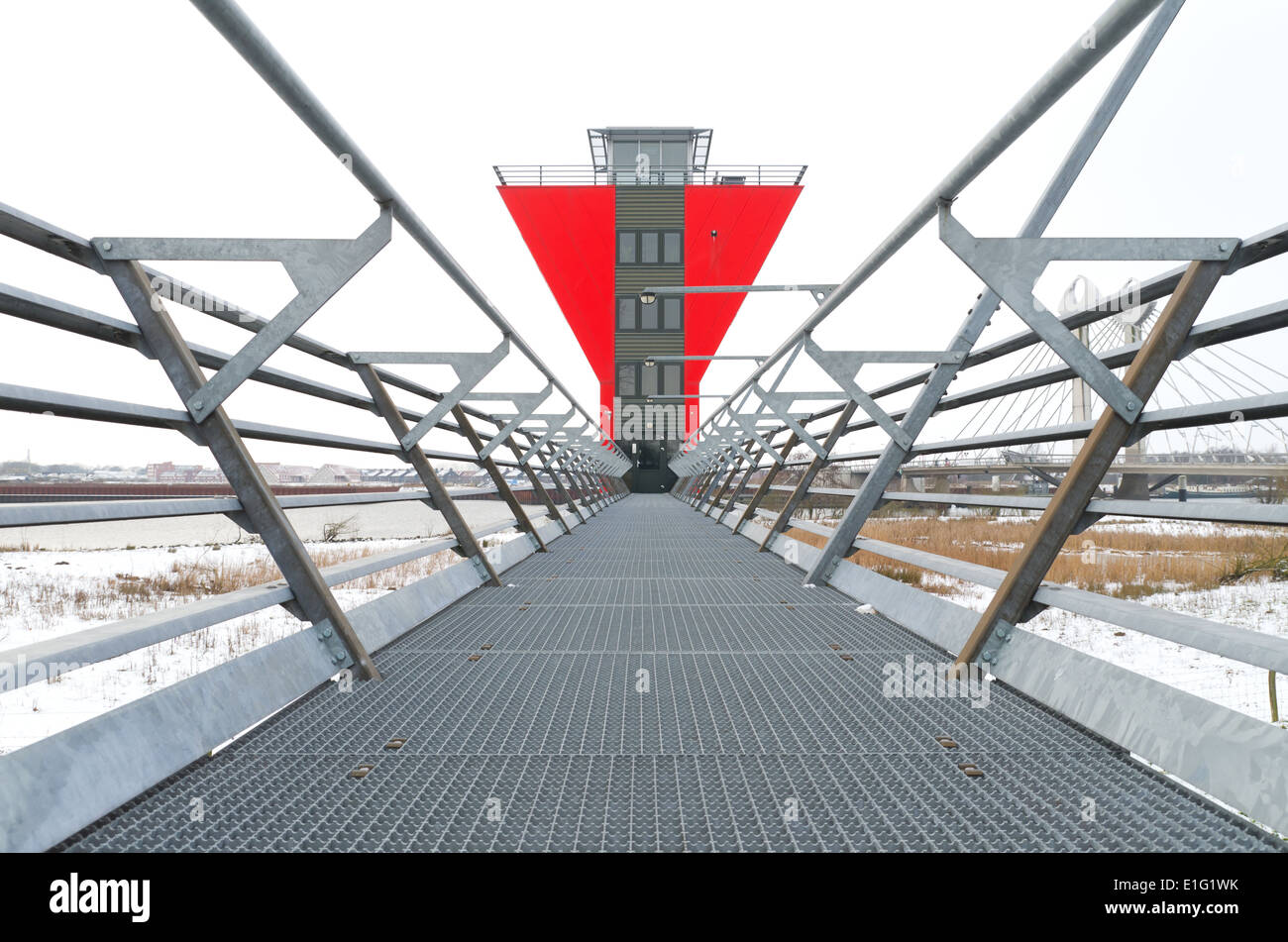modern red bridge control room in zwolle, netherlands. From this ...