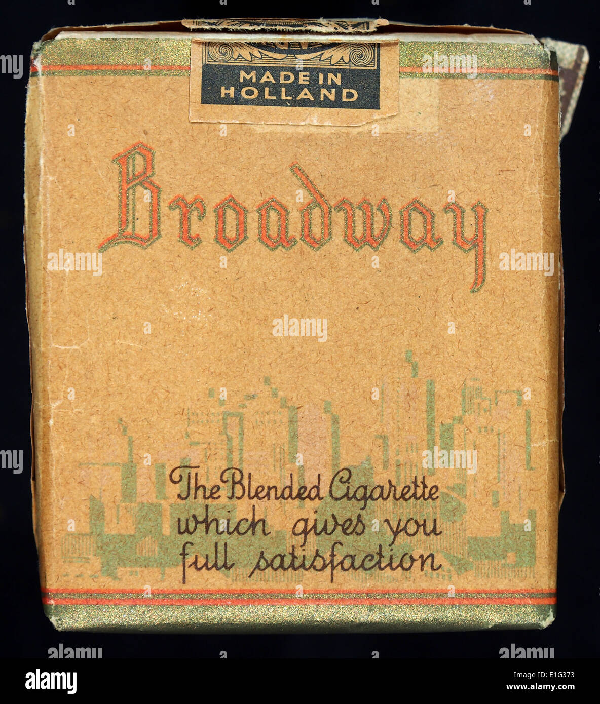 The back of a Broadway cigarettes pack illustrates the packaging design ...