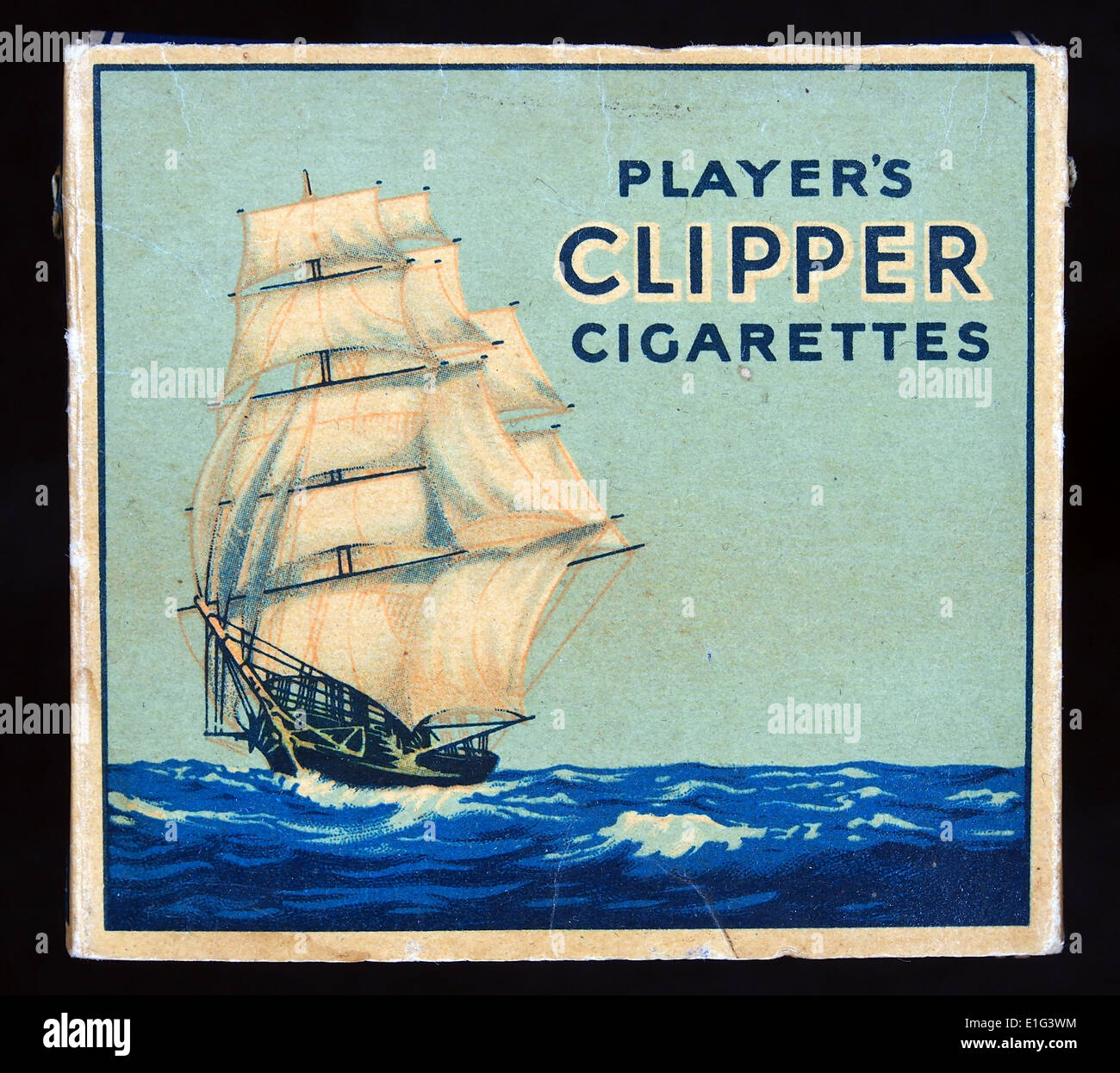 A front view of a Clipper cigarette pack, showcasing its distinctive ...