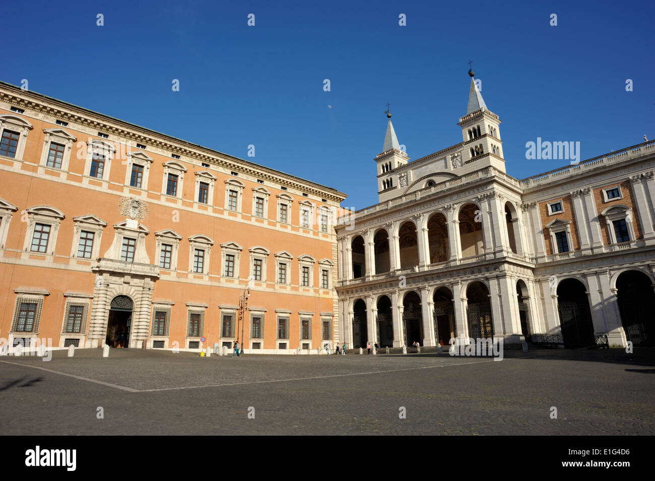 Italy, Rome, Lateran palace and basilica of San Giovanni in Laterano ...