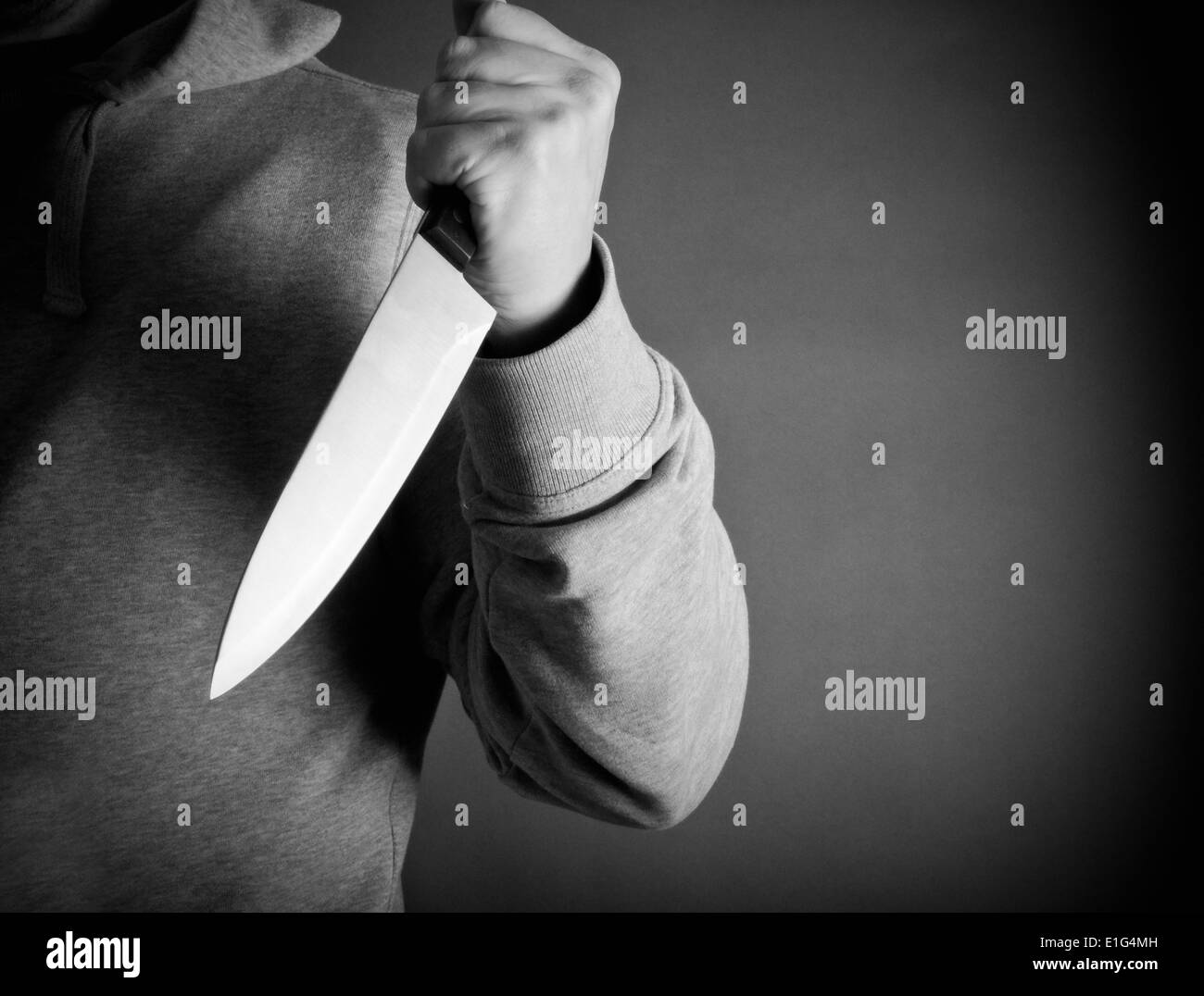 Man holding knife silhouette hi-res stock photography and images - Alamy