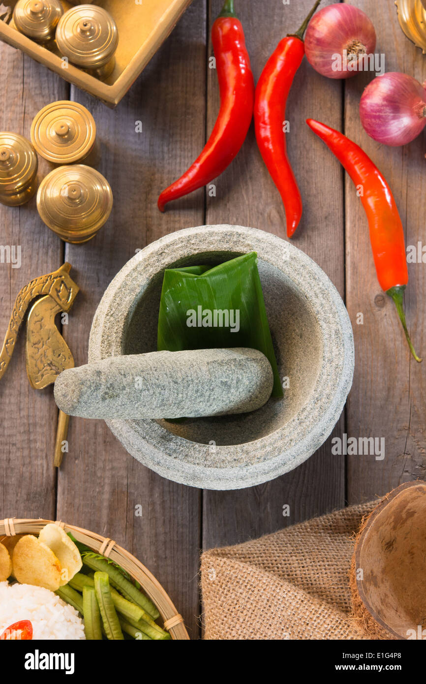 Mean asian spices, Thai's food Stock Photo - Alamy