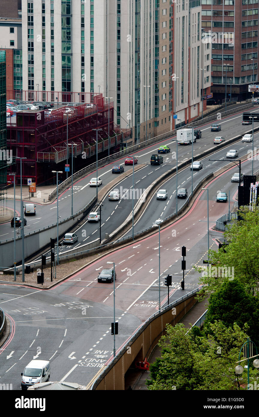 Suffolk Street Queensway from the Library of Birmingham rooftop ...