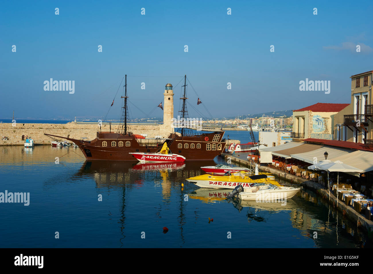 Greece, Crete island, Venetian port of Rethymnon Stock Photo - Alamy
