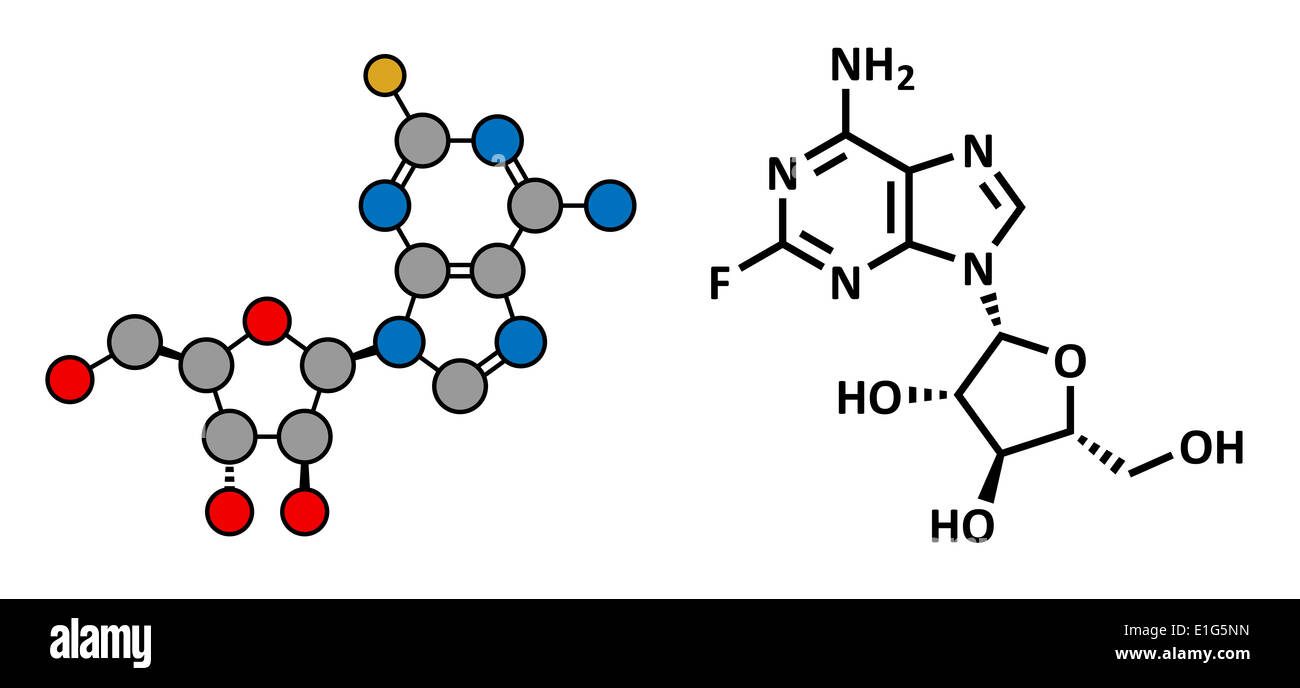 Fludarabine blood cancer drug, chemical structure. Conventional ...