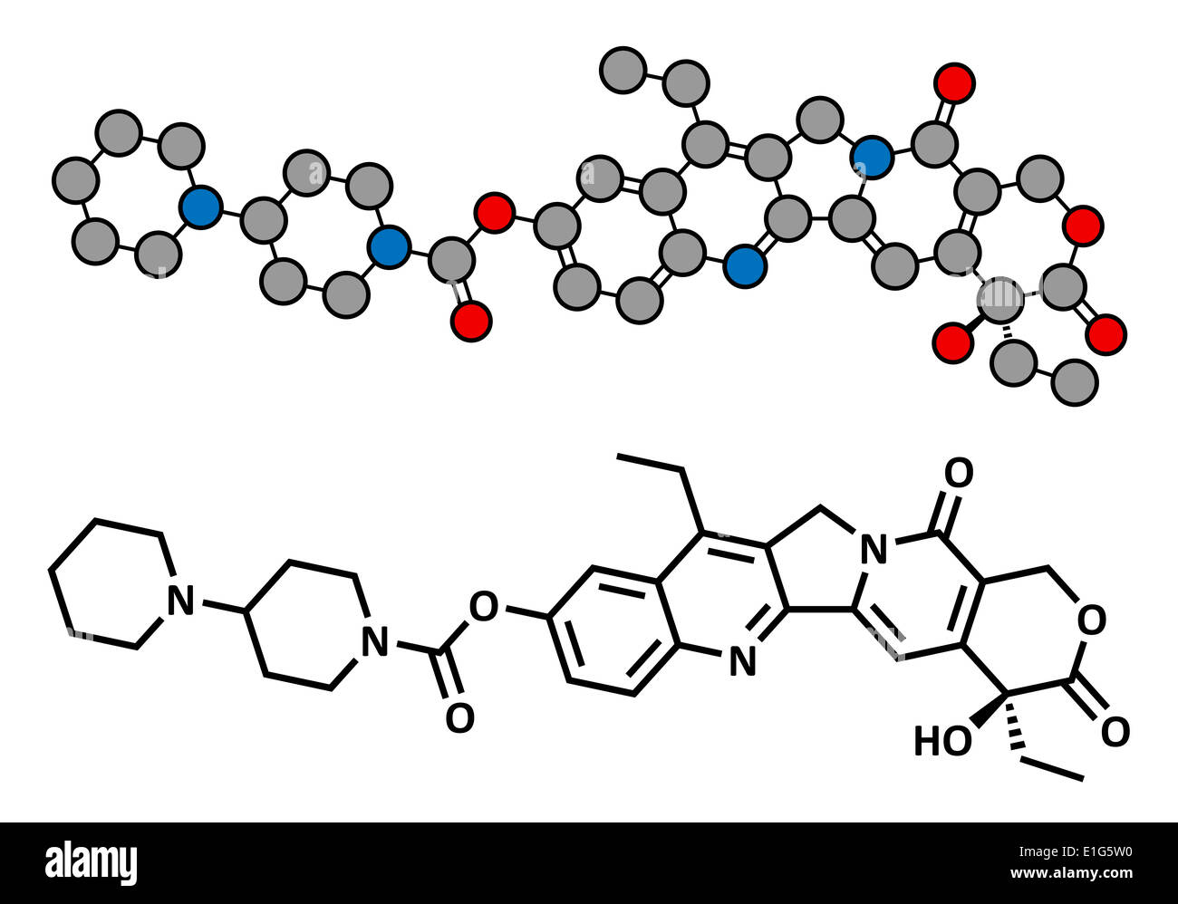Irinotecan cancer chemotherapy drug, chemical structure. Conventional ...