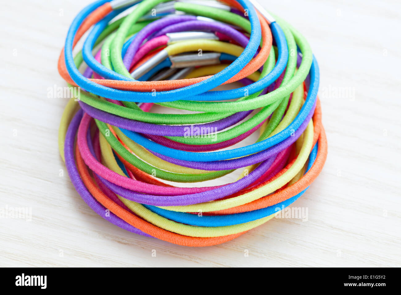 Colored rubber bands Stock Photo - Alamy