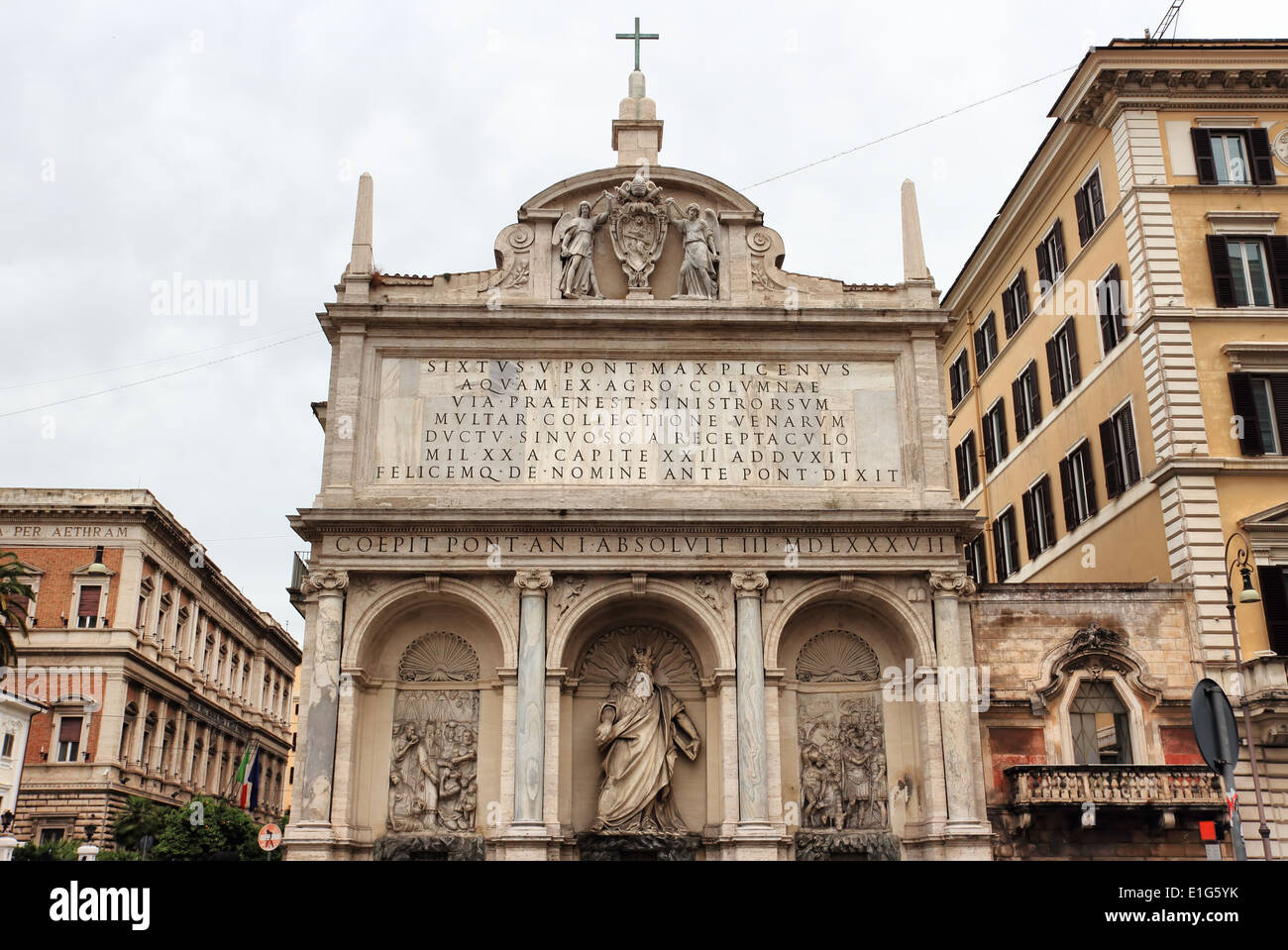 the Fontana dell'Acqua Felice, also called the Fountain of Moses, Rome ...