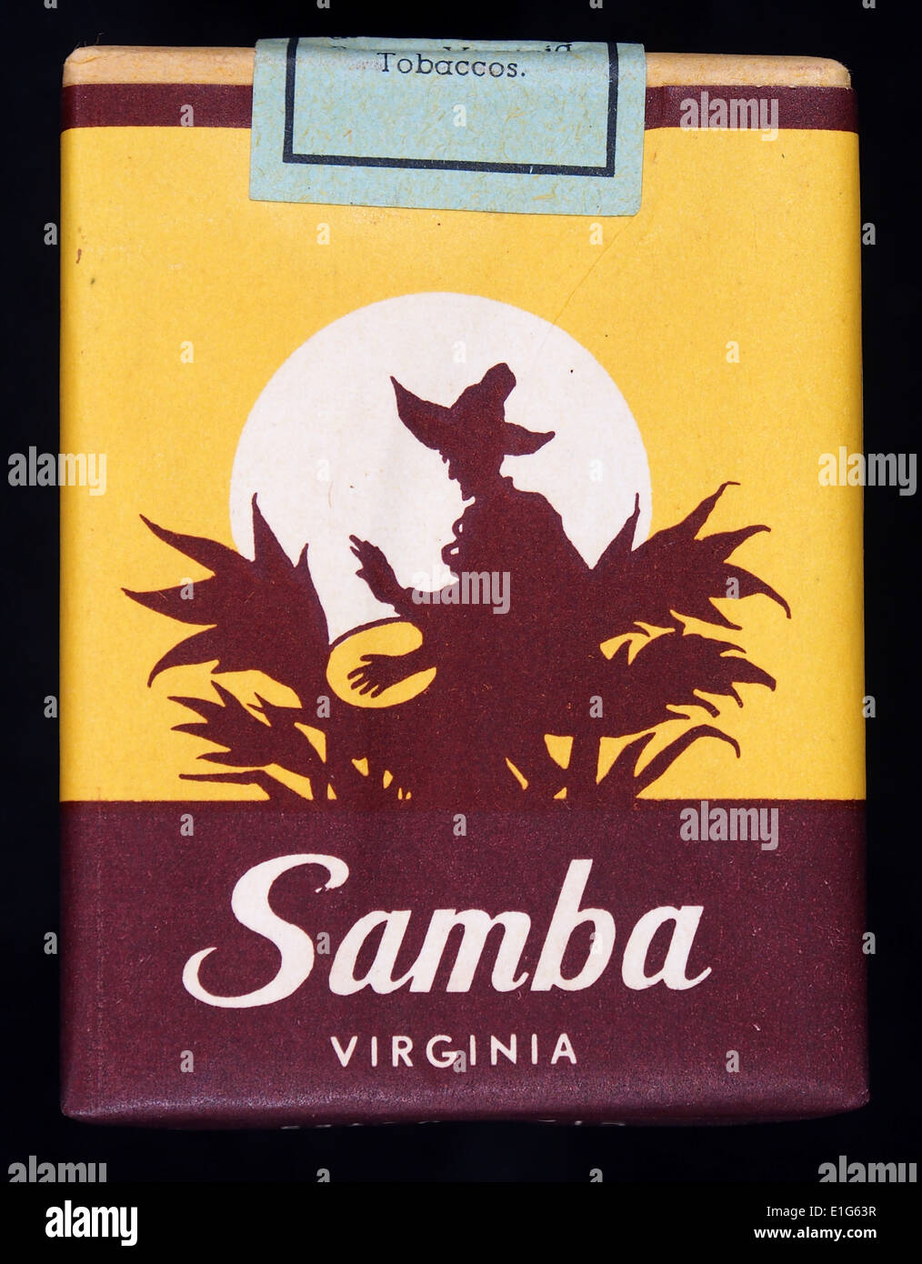 The back of a Samba cigarettes pack, featuring the brand’s distinctive ...