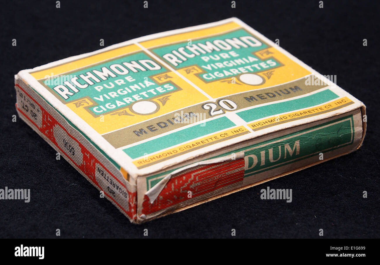 A pack of Richmond cigarettes, a tobacco product known for its distinct ...