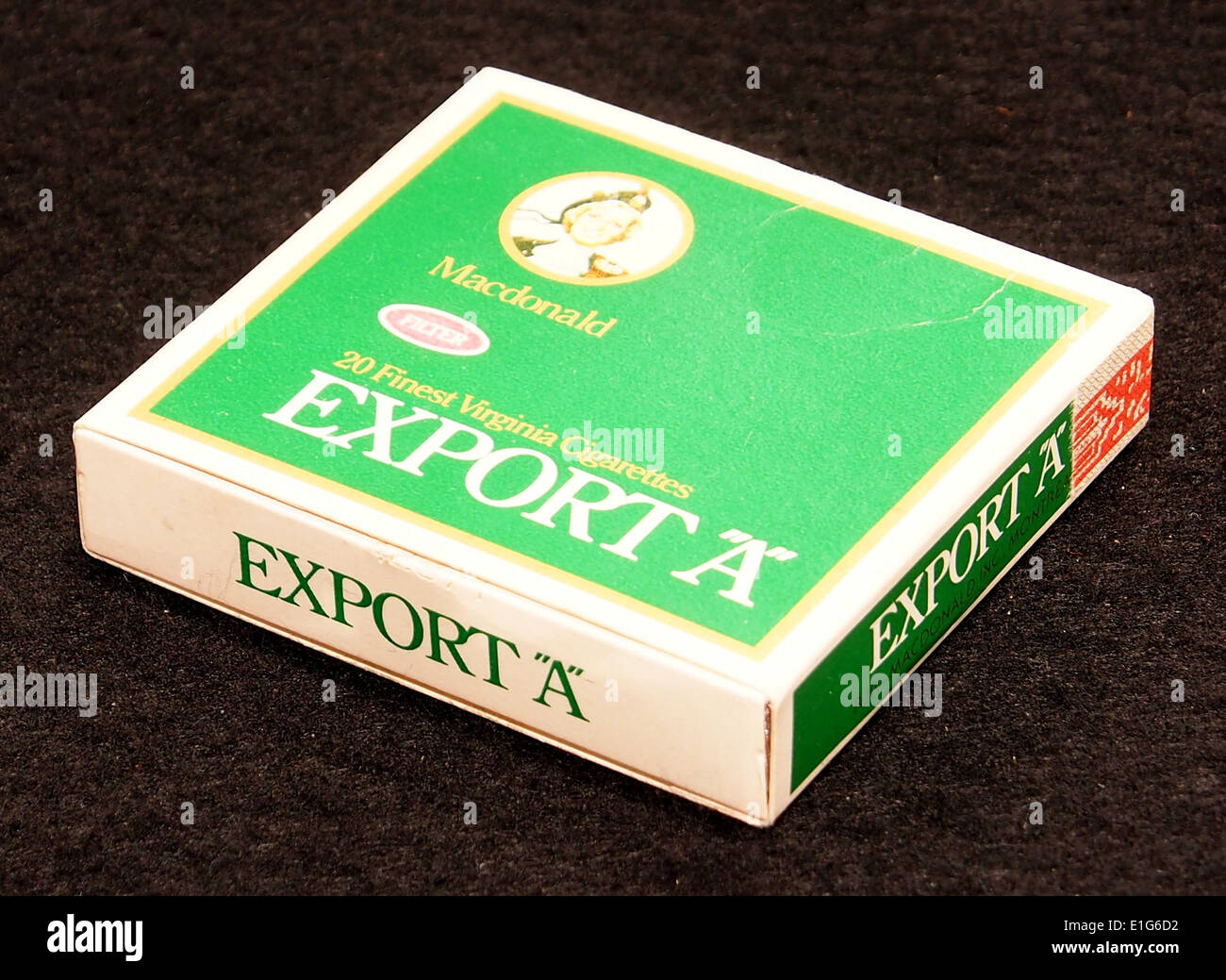 This image features a box of Export A cigarettes, a well-known brand in ...