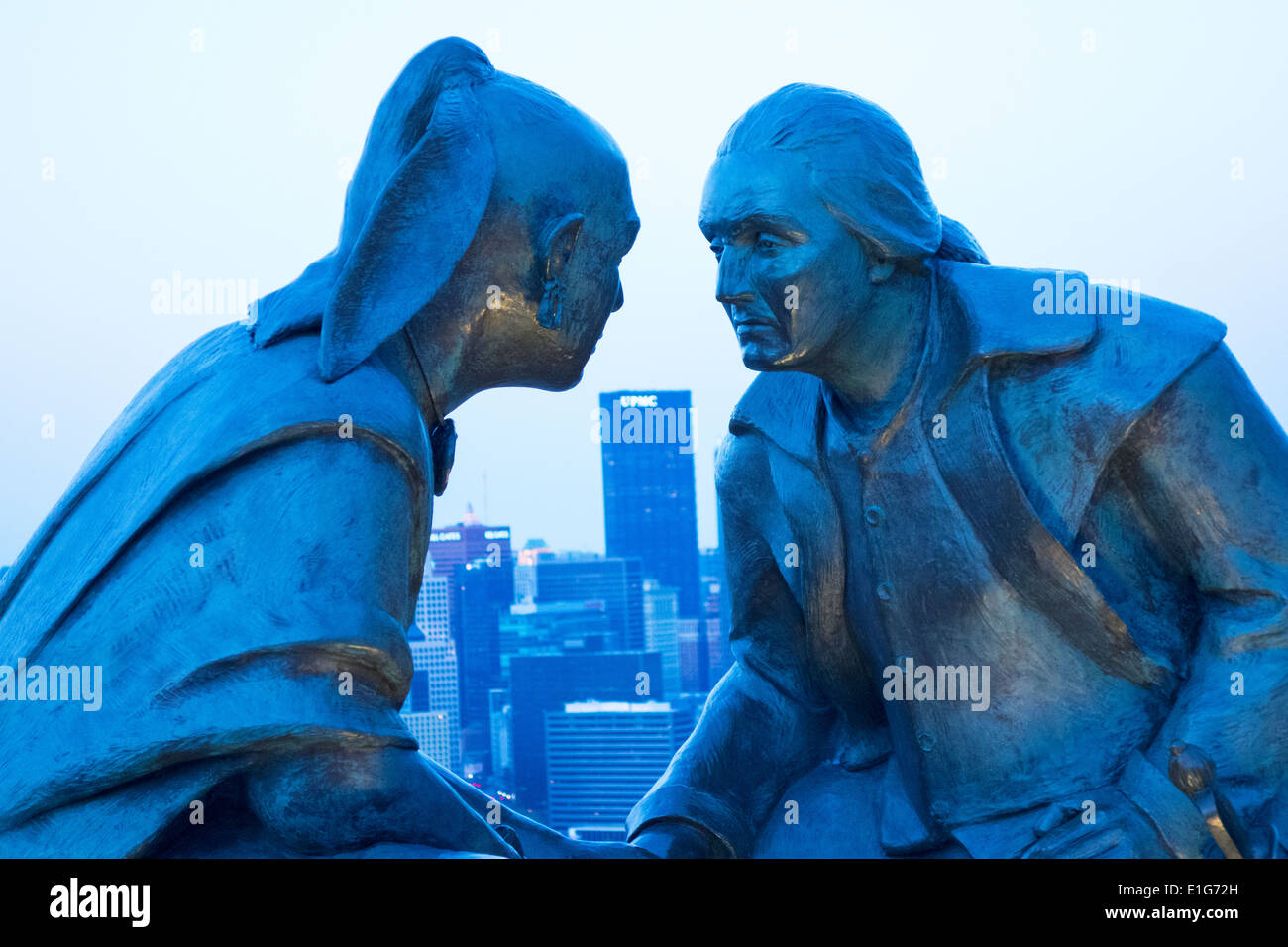 George Washington and Guyasuta statue in Pittsburgh PA Stock Photo - Alamy