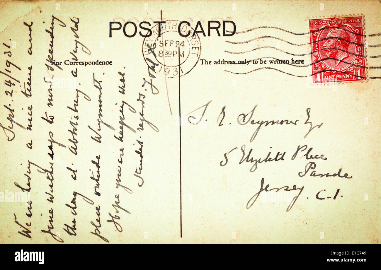 Old photo postcard hi-res stock photography and images - Alamy