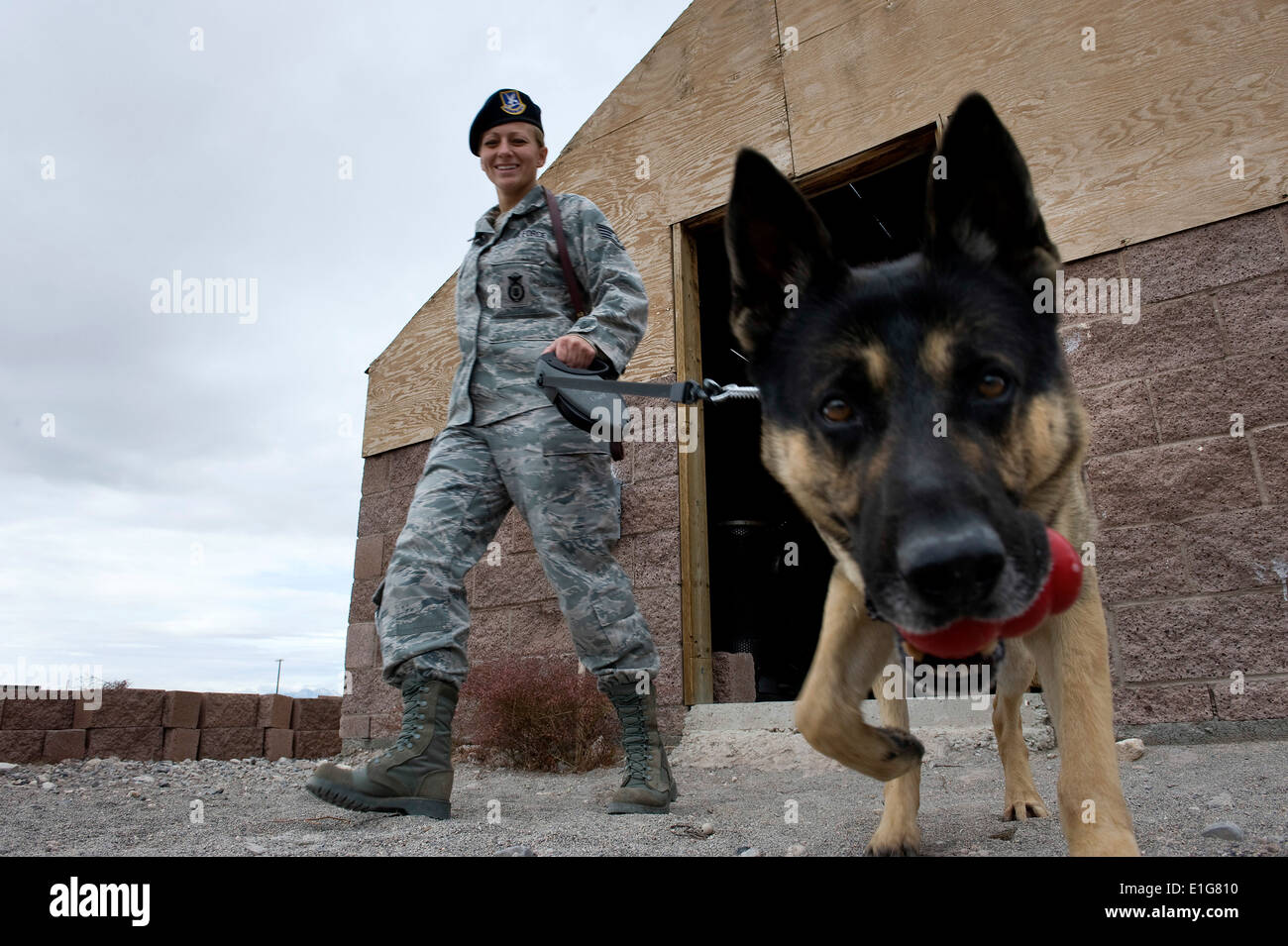 U.S. Air Force Staff Sgt. Bobbie Ohm, a military working dog handler ...