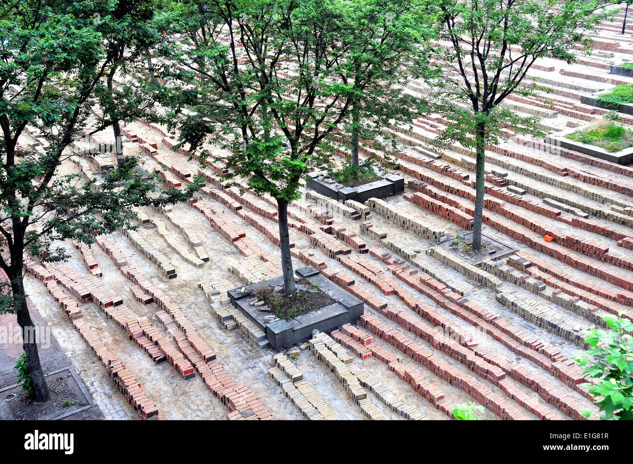 pavement in construction, Pudong, Shanghai, China Stock Photo - Alamy