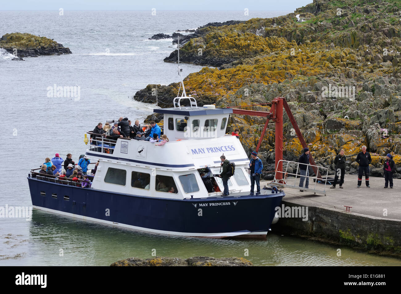 The May Princess gathers passengers for the return journey to the ...