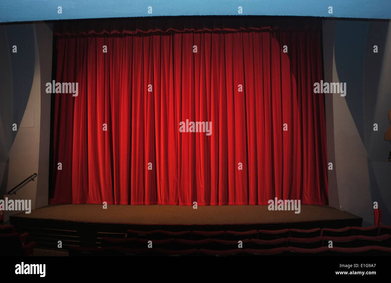 Red curtain in cinema Stock Photo - Alamy