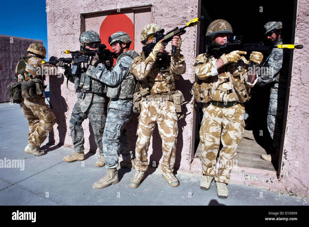 U.S. Airmen with the 820th Base Defense Group and British airmen with ...