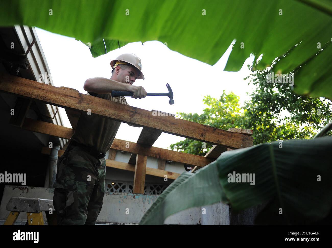 U.S. Navy Equipment Operator Constructionman Darryl Ladner, assigned to ...