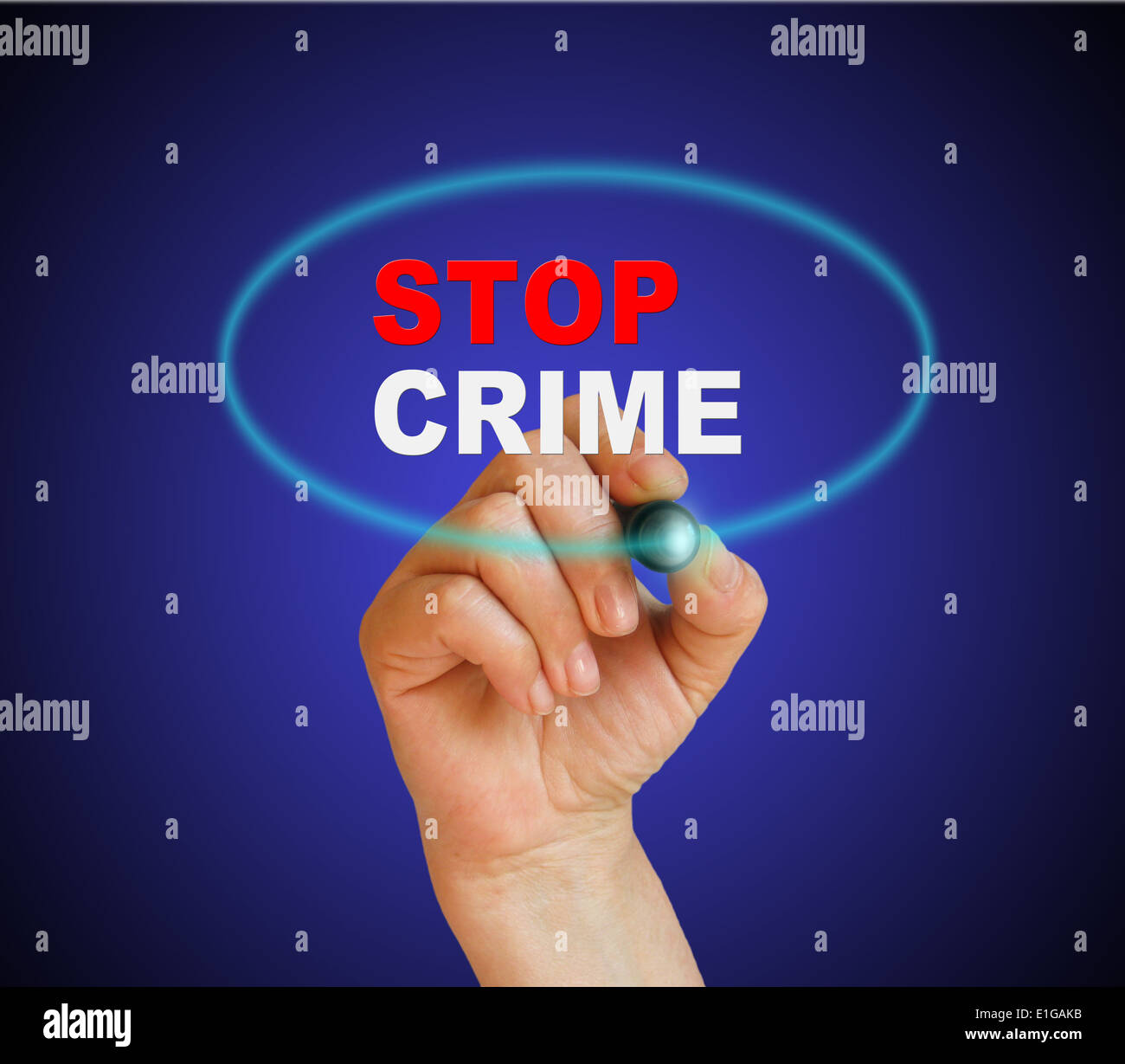 writing words ' Stop Crime ' on white background made in 2d software ...