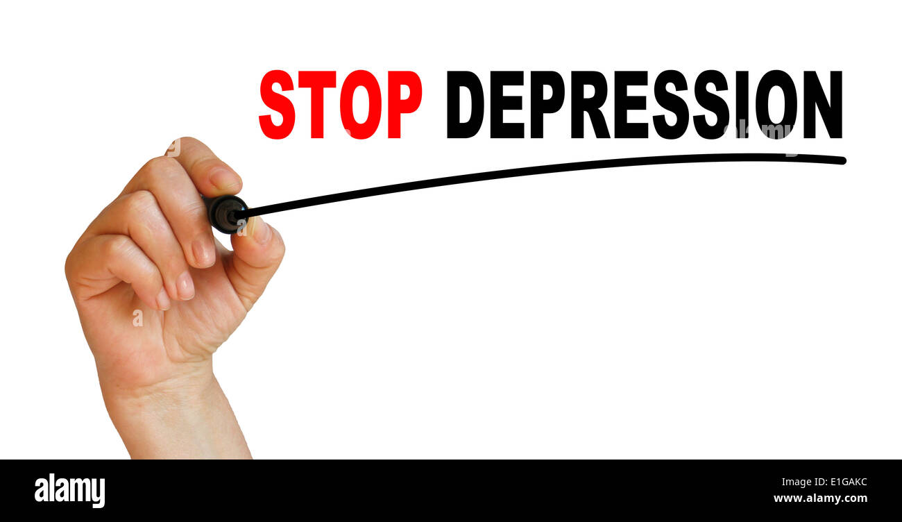 writing words ' depression ' on white background made in 2d software ...