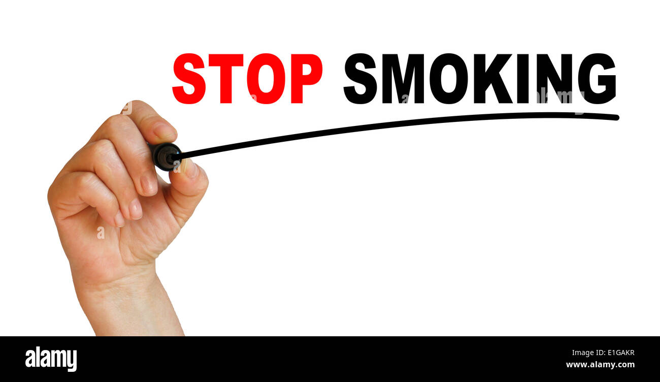 writing words ' Stop smoking ' on white background made in 2d software ...